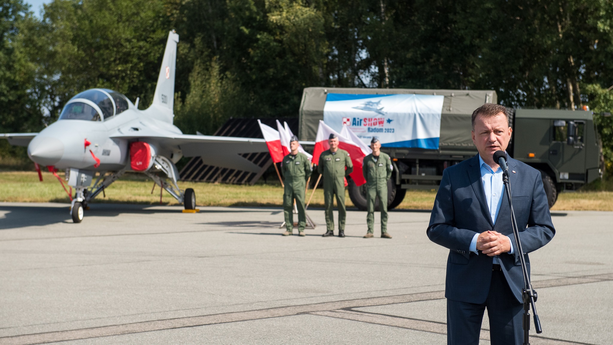 Minister Obrony Narodowej Mariusz Błaszczak zaprezentował samoloty FA-50. - 1. SLT